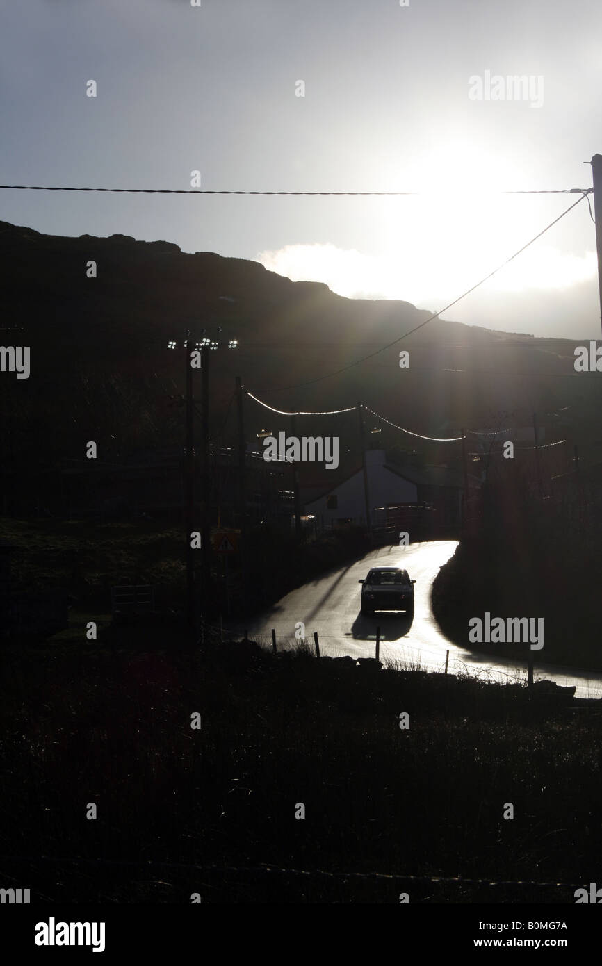 car driving uphill in countryside Stock Photo - Alamy