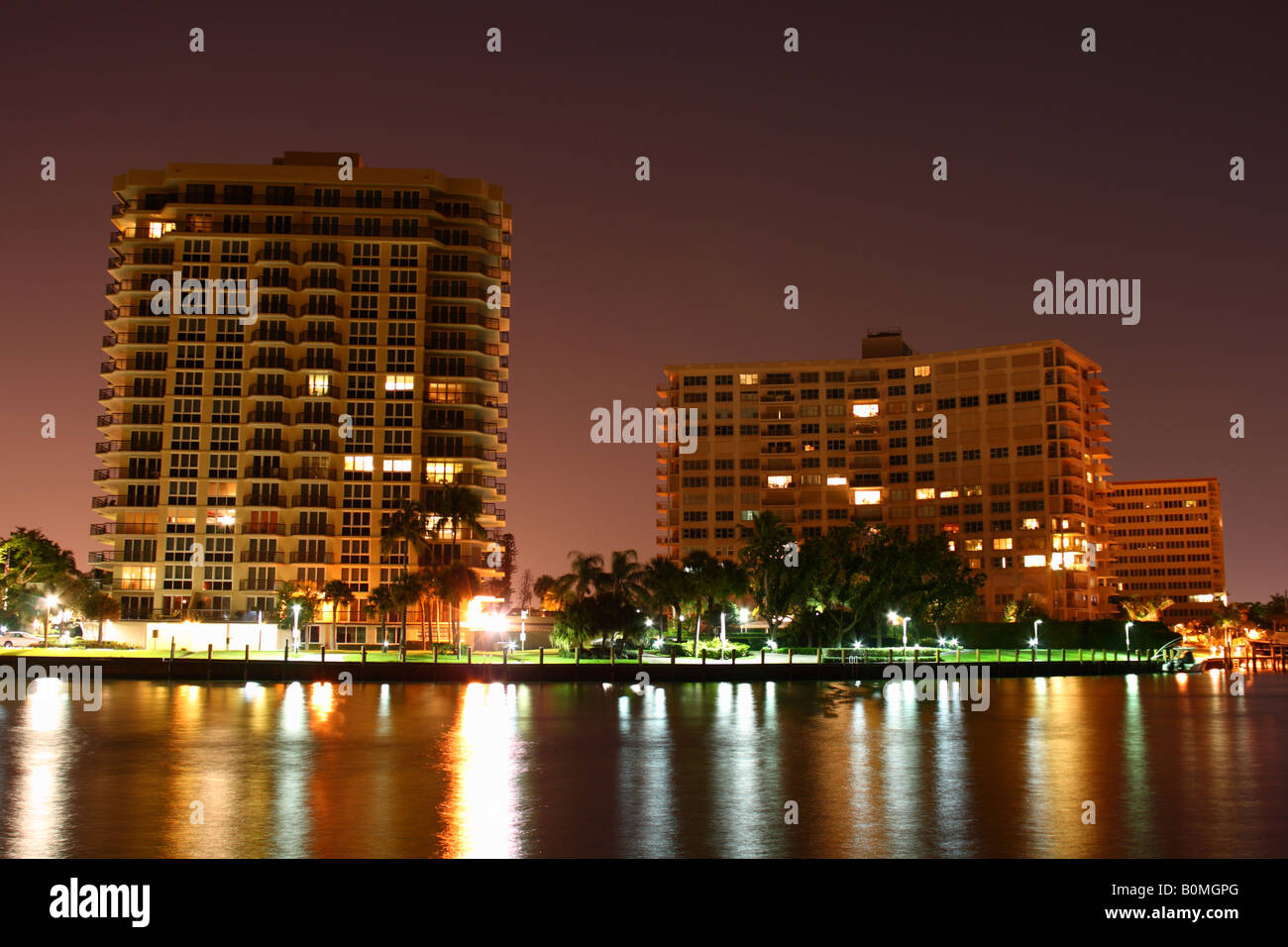 Miami waterfront night house hi-res stock photography and images - Alamy
