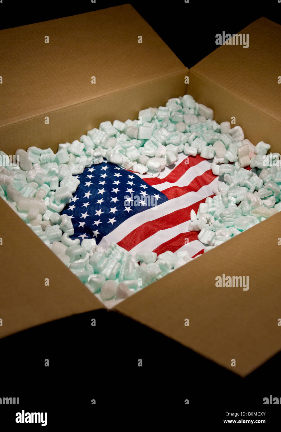 Box covered with usa flag hi-res stock photography and images - Alamy