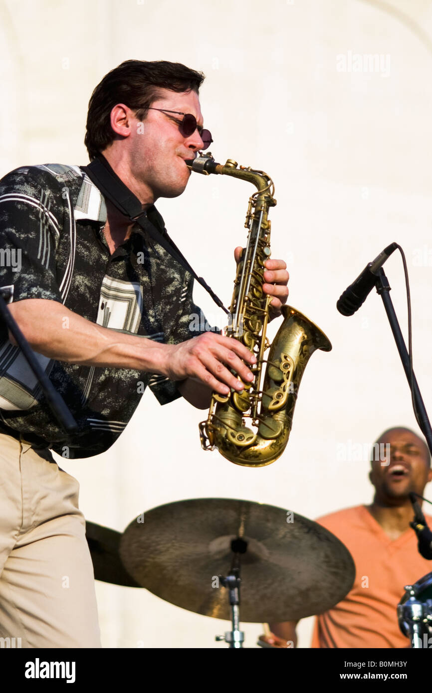 Saxophonist Dave Pietro peforms at Jazz in June Stock Photo - Alamy