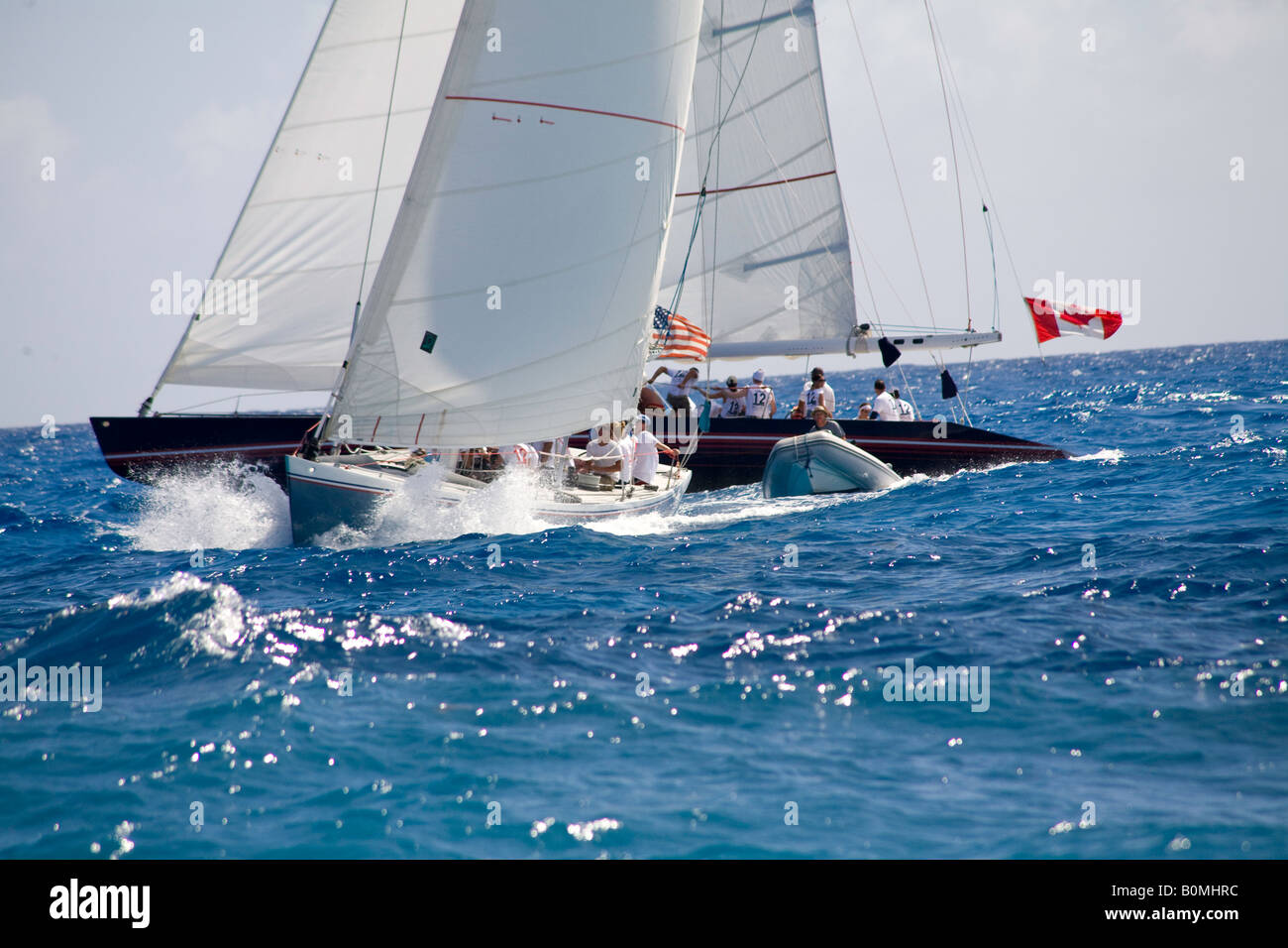 Blue stripes sailing yachts hi-res stock photography and images - Alamy