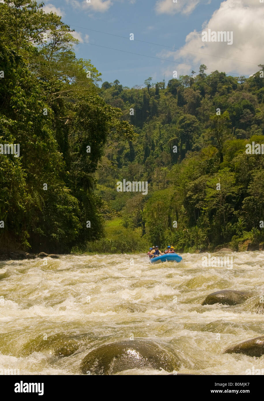COSTA RICA Whitewater enthusiasts rafting on the Reventazon River ...