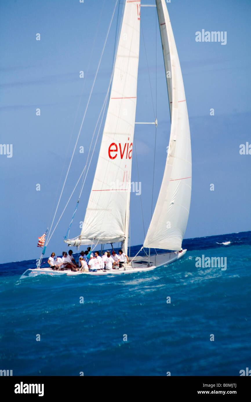 American Cup Sailing in the West Indies Caribbean Stock Photo - Alamy