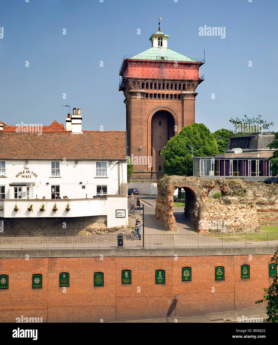 Colchester The Hole in the Wall pub near Balkerne Gate Roman wall with ...