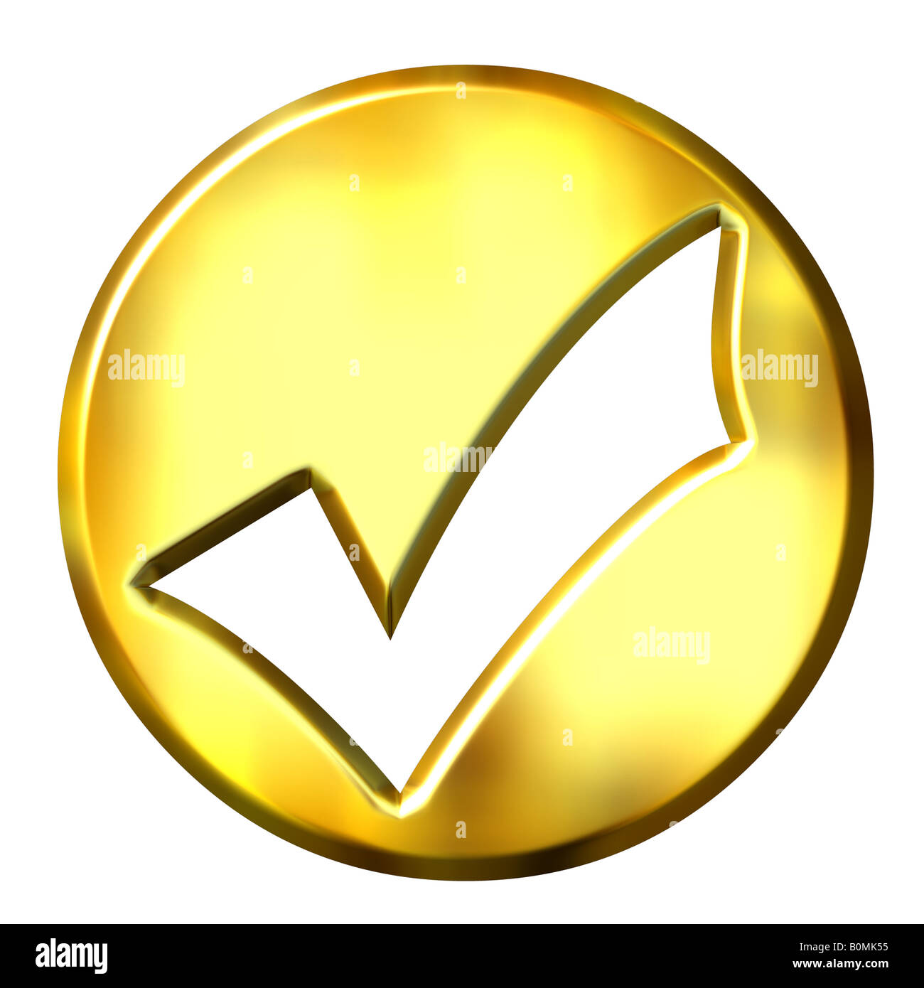 3d golden framed tick Stock Photo - Alamy