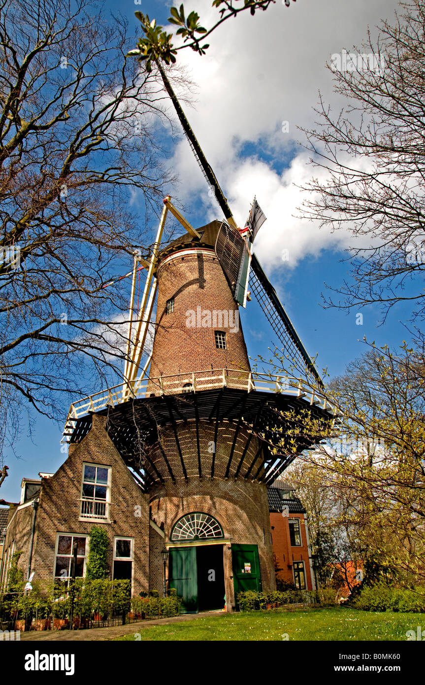 Gouda netherlands holland city town windmill Stock Photo - Alamy