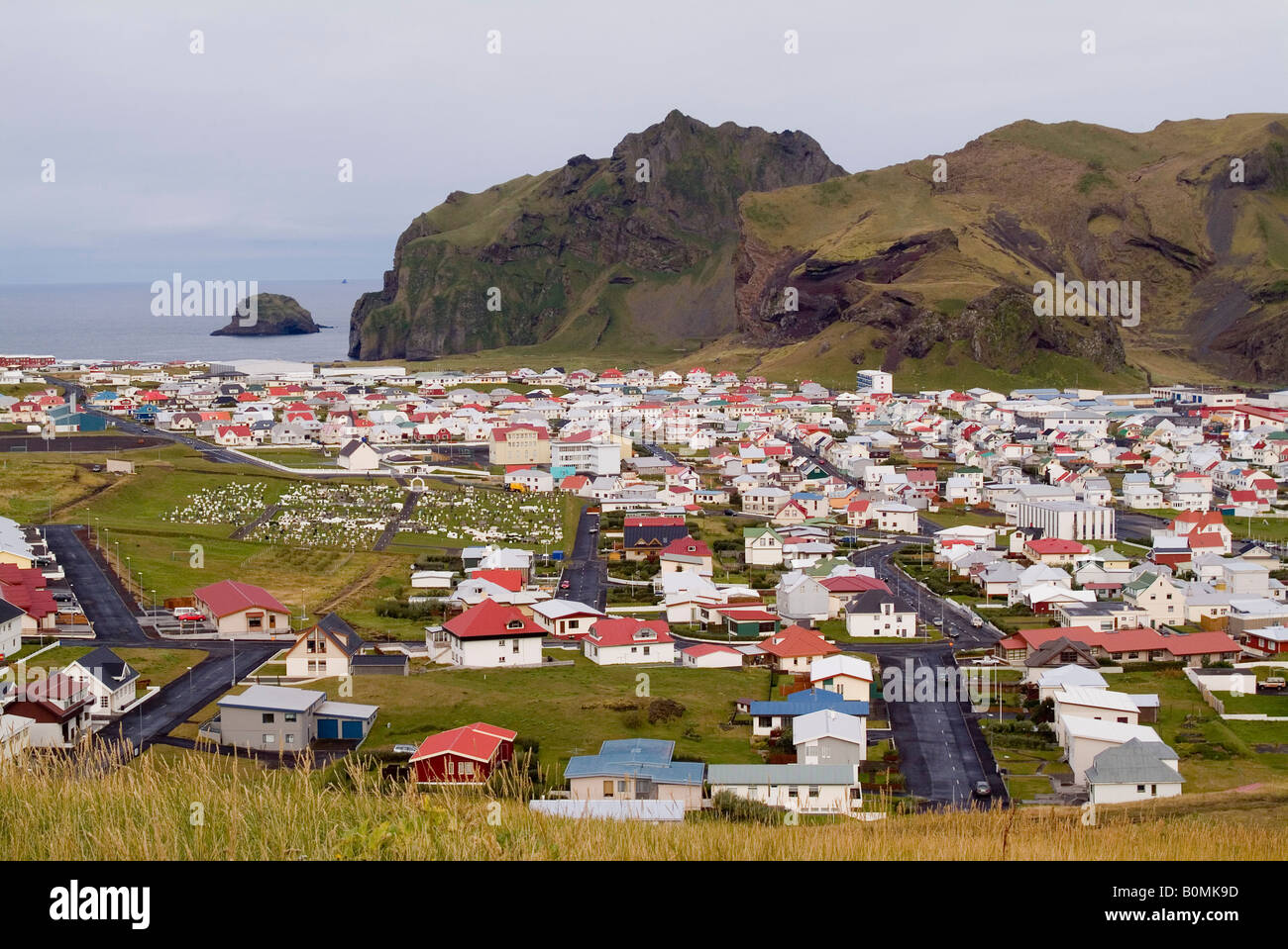 Heimaey town on the Westman Islands, Iceland Stock Photo - Alamy