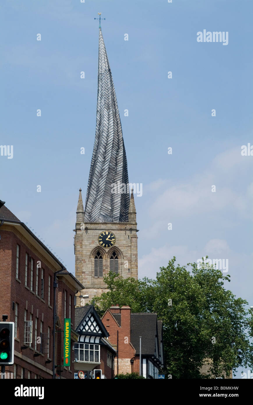 A 14th Century 'Crooked Spire' in Chesterfield, Derbyshire, England ...