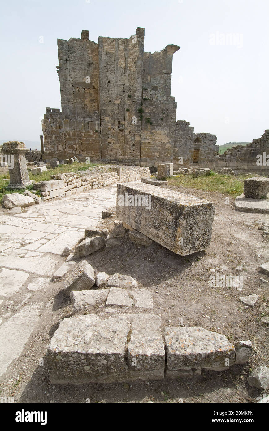 Roman ruins at Dougga, the ancient city of Thugga, Tunisia Stock Photo ...