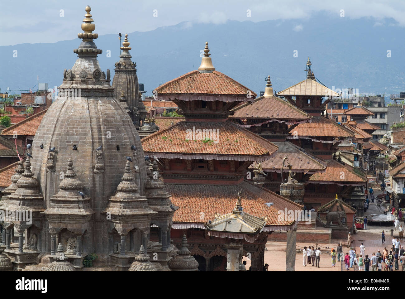 View over the temple complex, Durbar Square, Patan, Nepal Stock Photo ...