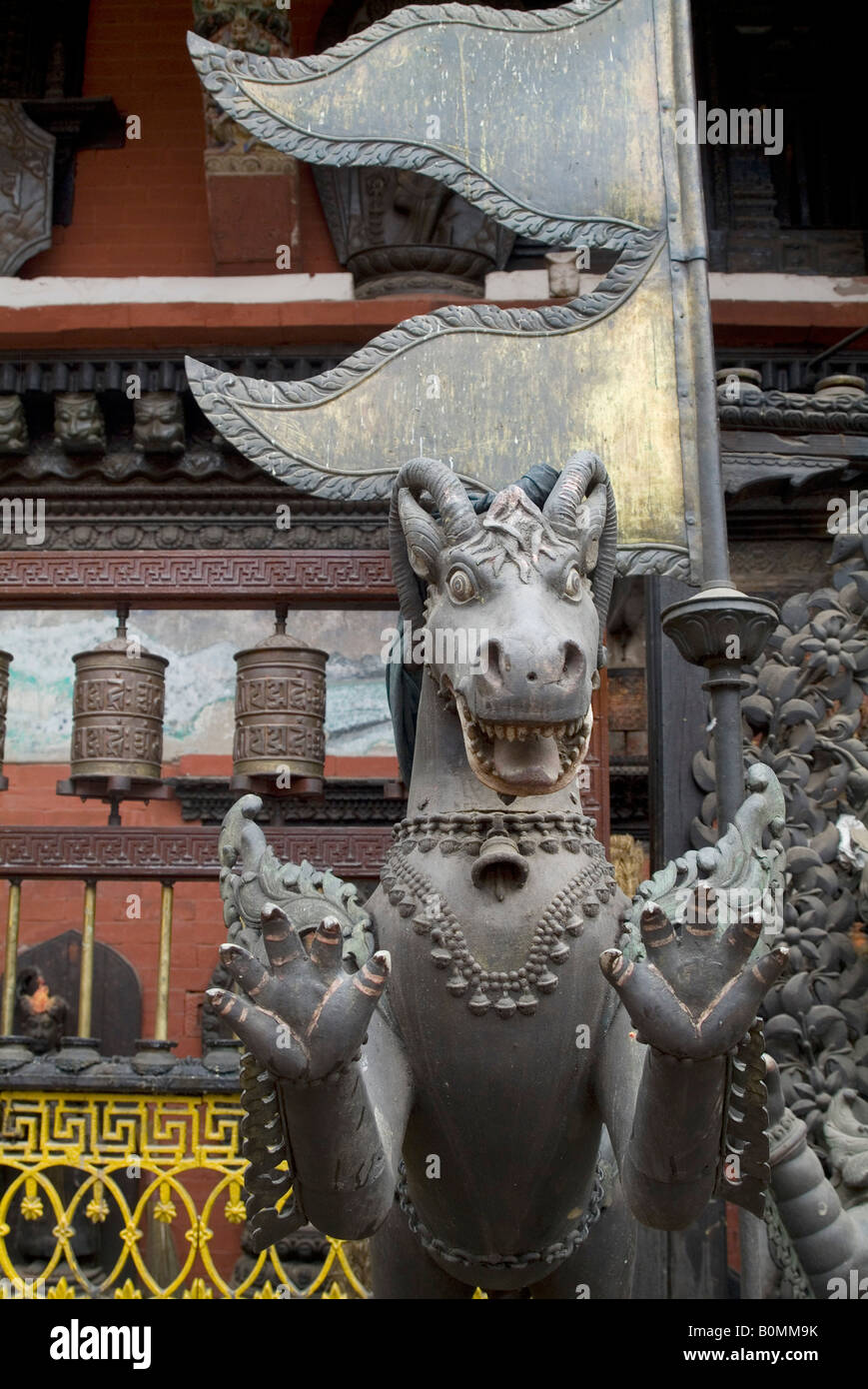 Statue of mythical creature, Mahavihar Temple, Patan, Nepal Stock Photo ...