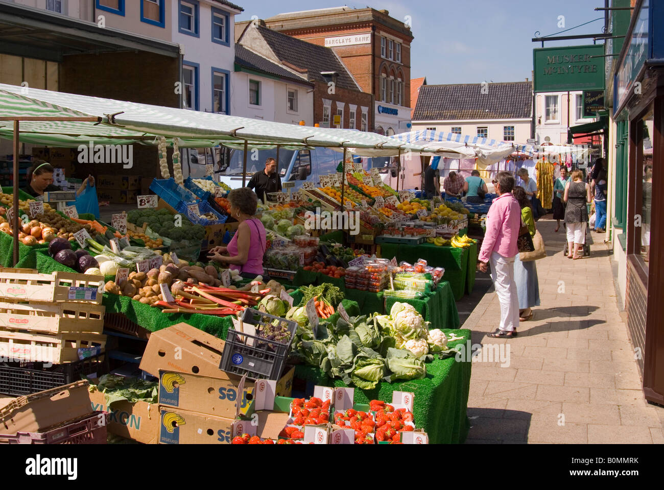 Friday Market At Beccles Town Centre,Suffolk,Uk Stock Photo - Alamy