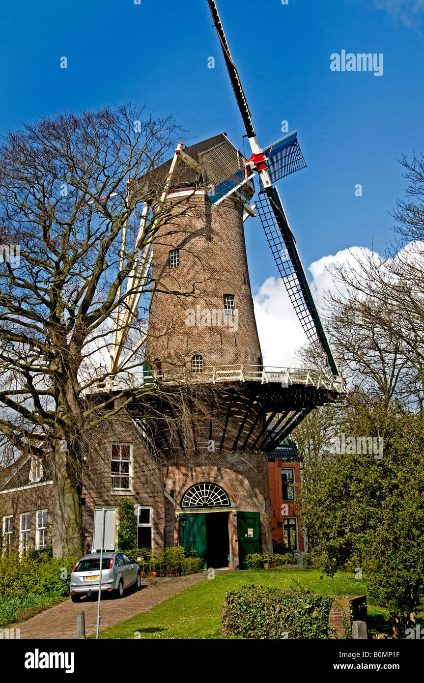 Gouda netherlands holland city town windmill Stock Photo - Alamy