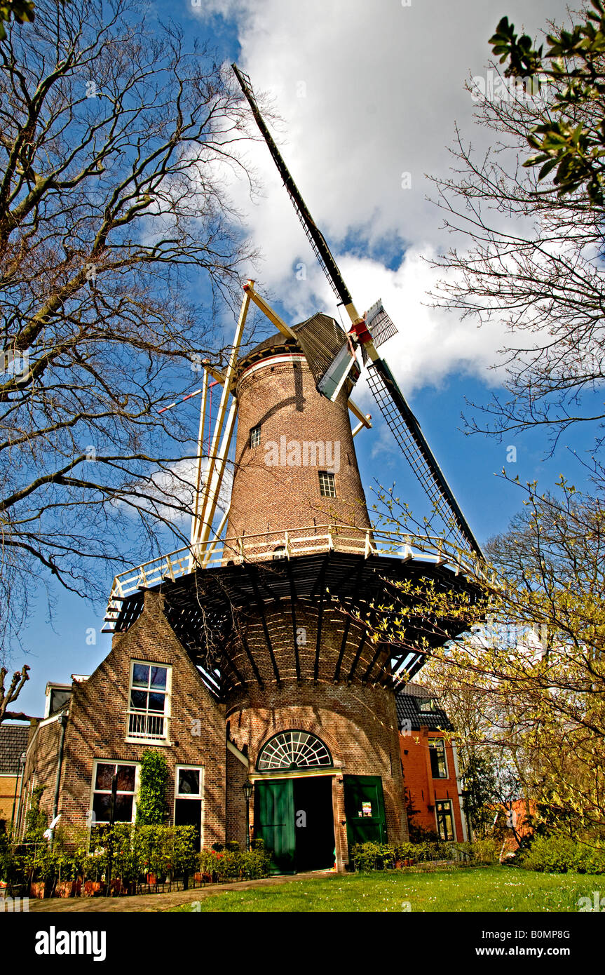 Gouda netherlands holland city town windmill Stock Photo - Alamy