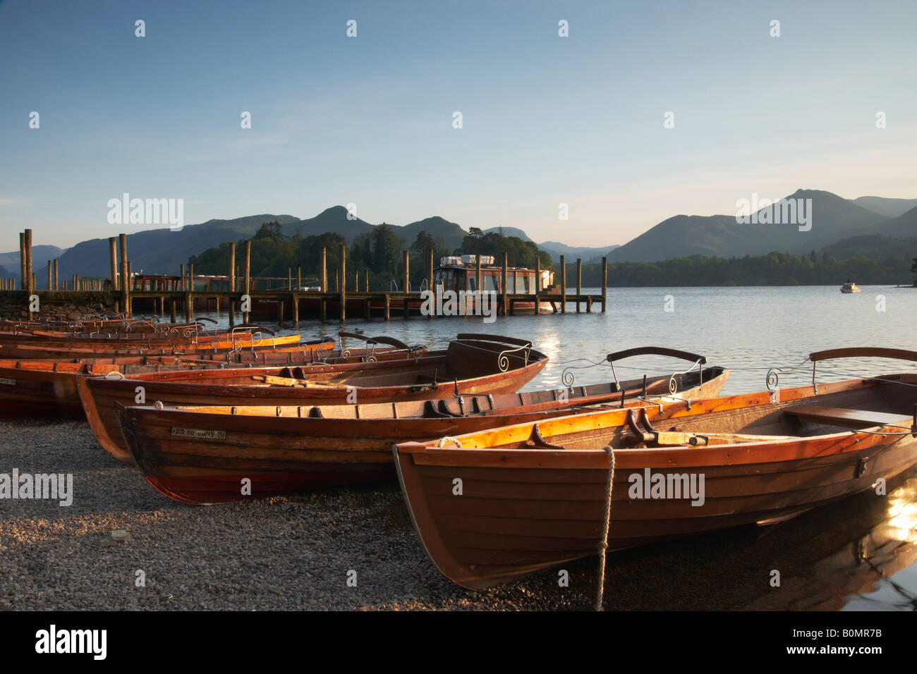 Derwentwater rowing boats pier hi-res stock photography and images - Alamy