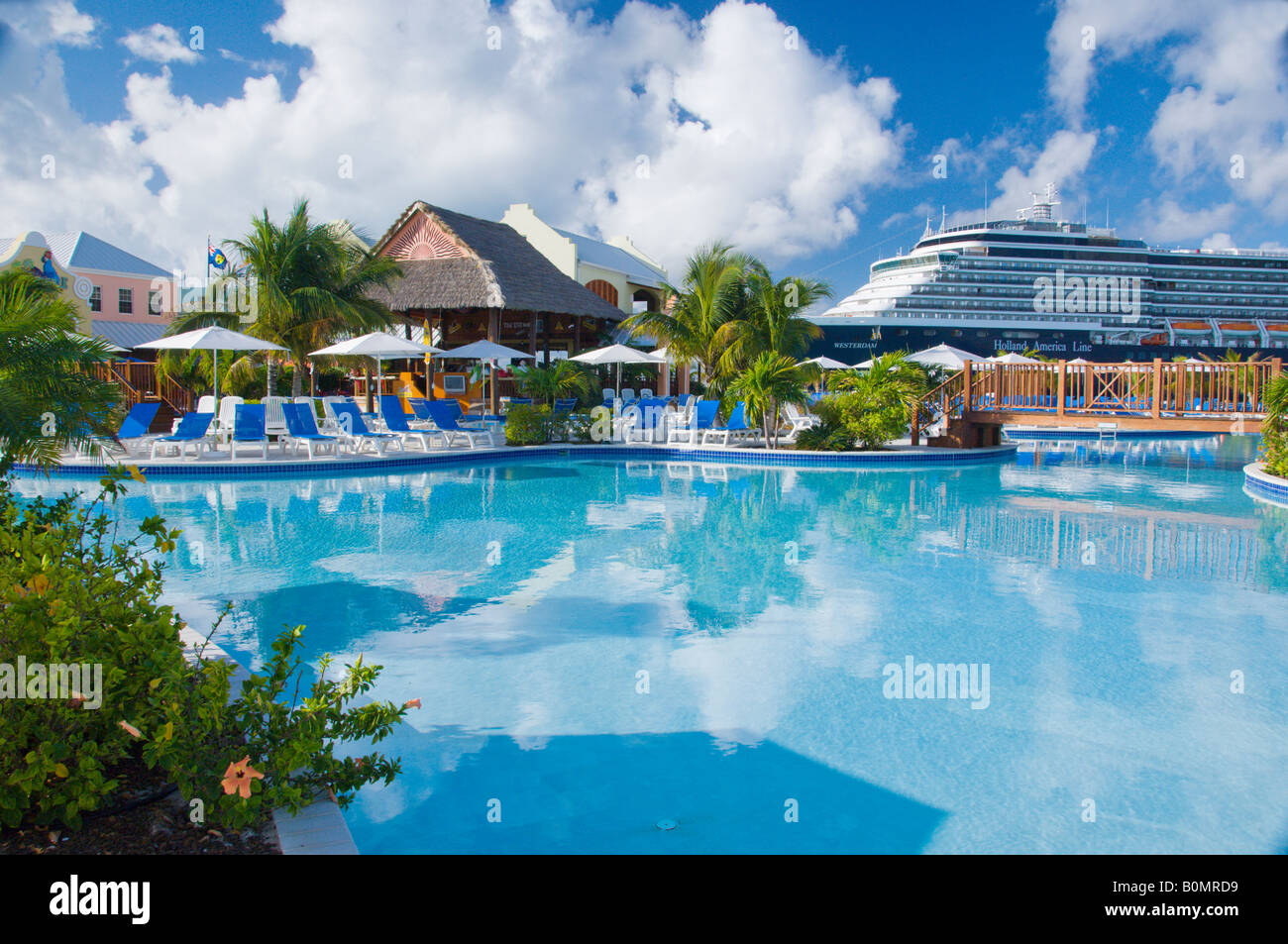 Swimming pool at the Port of Grand Turk in the Turks and Caicos Islands ...