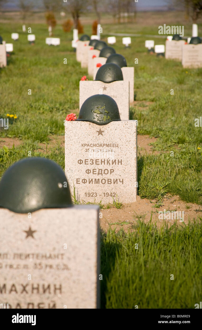 Gravestones at the Russian War Cemetery at Rossoshka to the west of ...