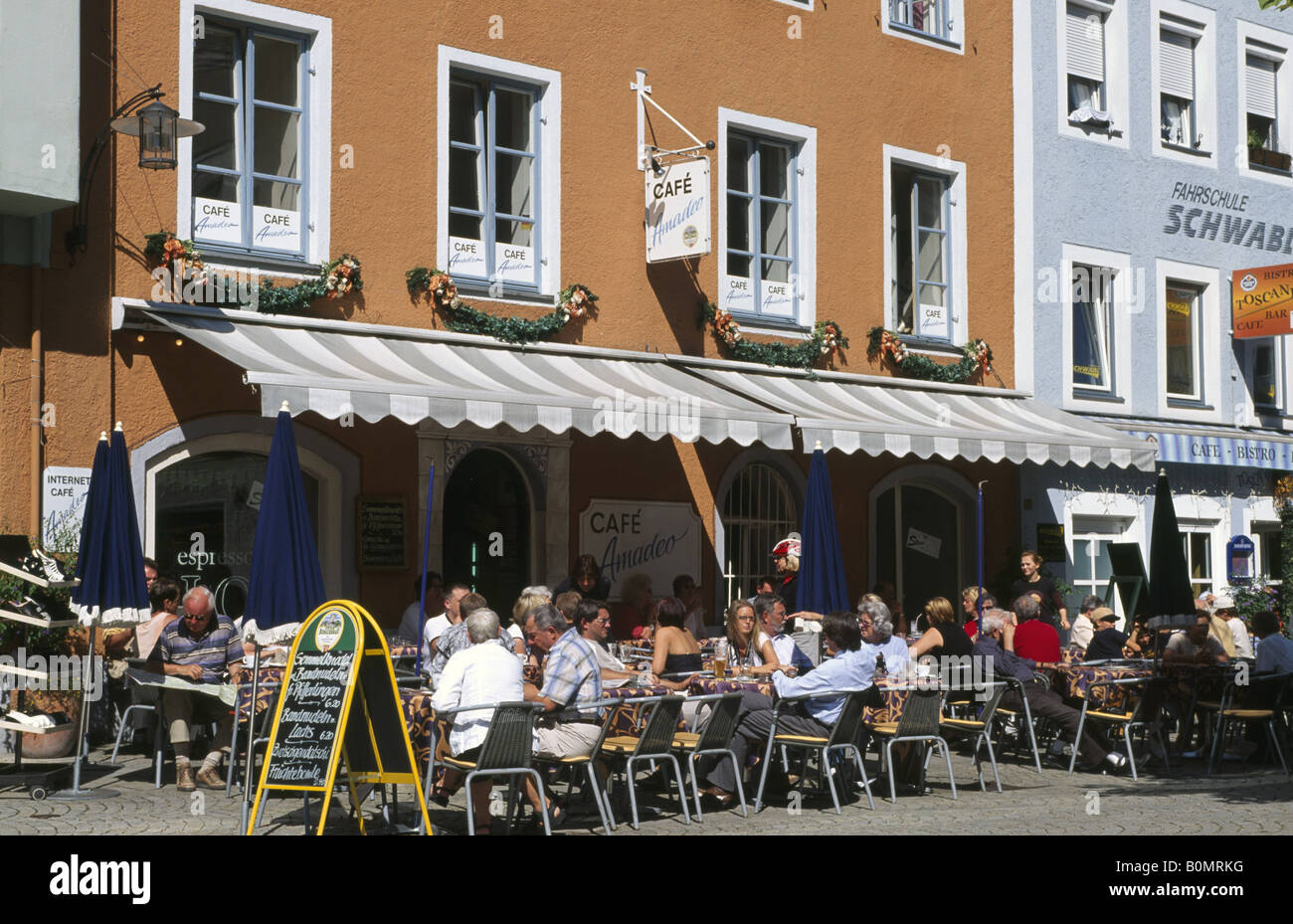 Street Cafe Bad Reichenhall Berchtesgadener Land Bavaria Germany Stock ...
