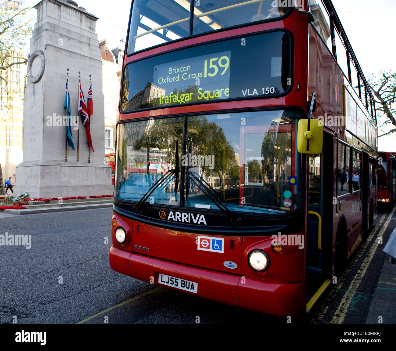 Red London Bus Westminster London UK Europe Stock Photo - Alamy