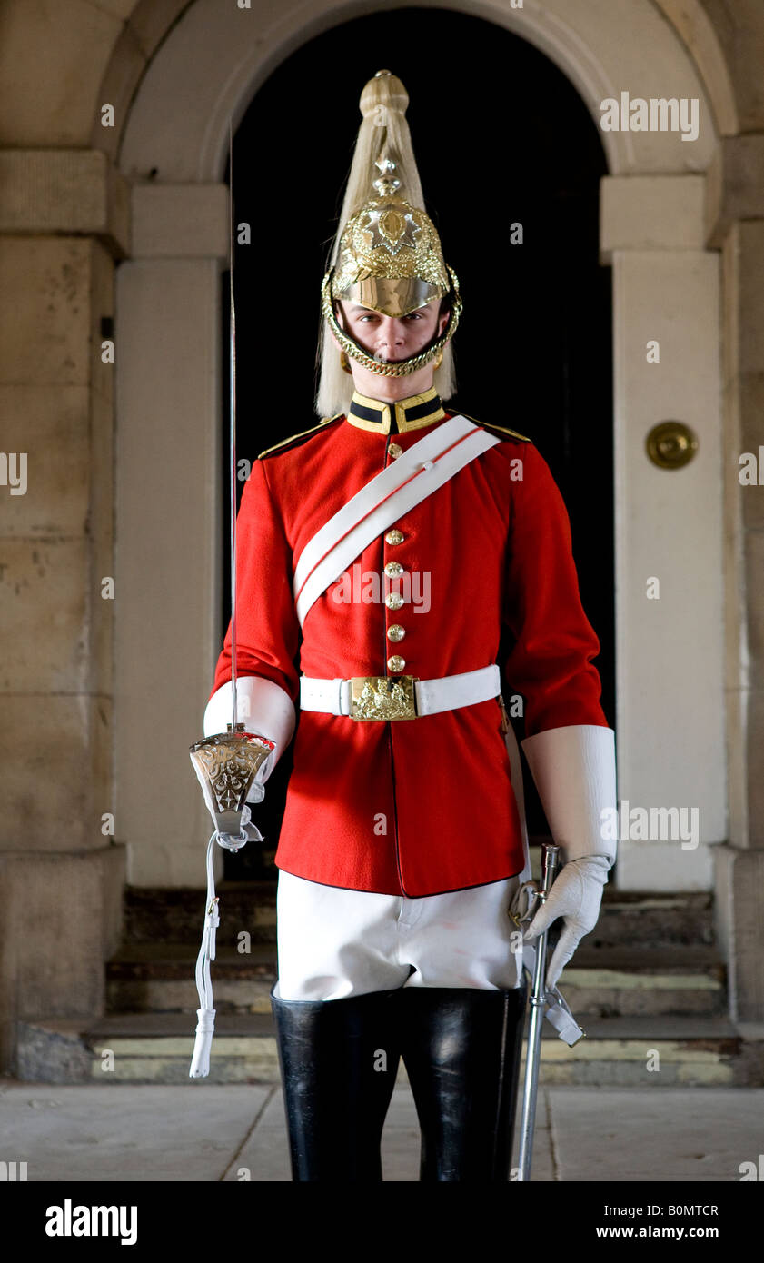Soldier From The Queens Royal Houseguards Lifeguards Cavalry With ...