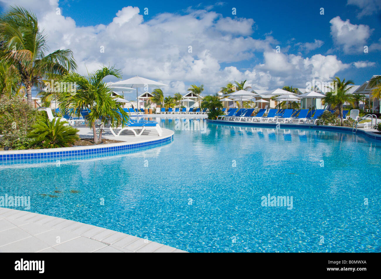 Swimming pool at the Port of Grand Turk in the Turks and Caicos Islands ...