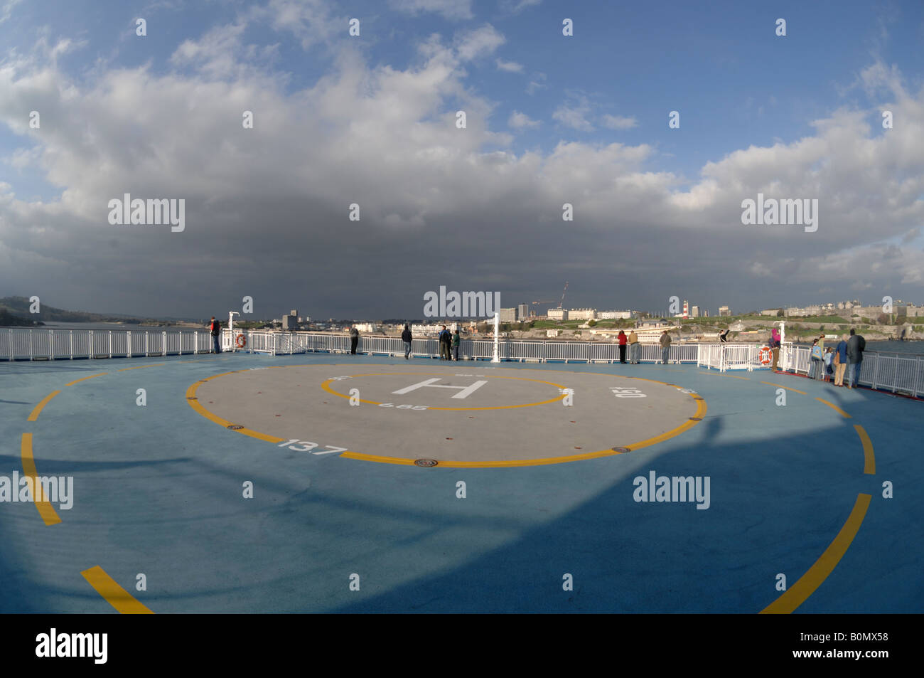 Helipad on deck of Pont Aven ferry Brittany Ferries Plymouth to Roscoff ...