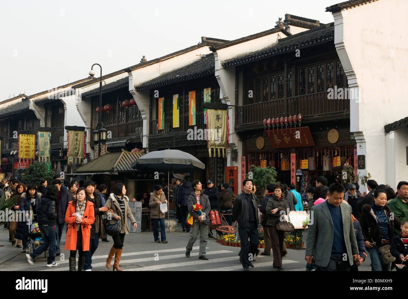 Qinghefang Old Street in Wushan district of Hangzhou Zhejiang Province ...