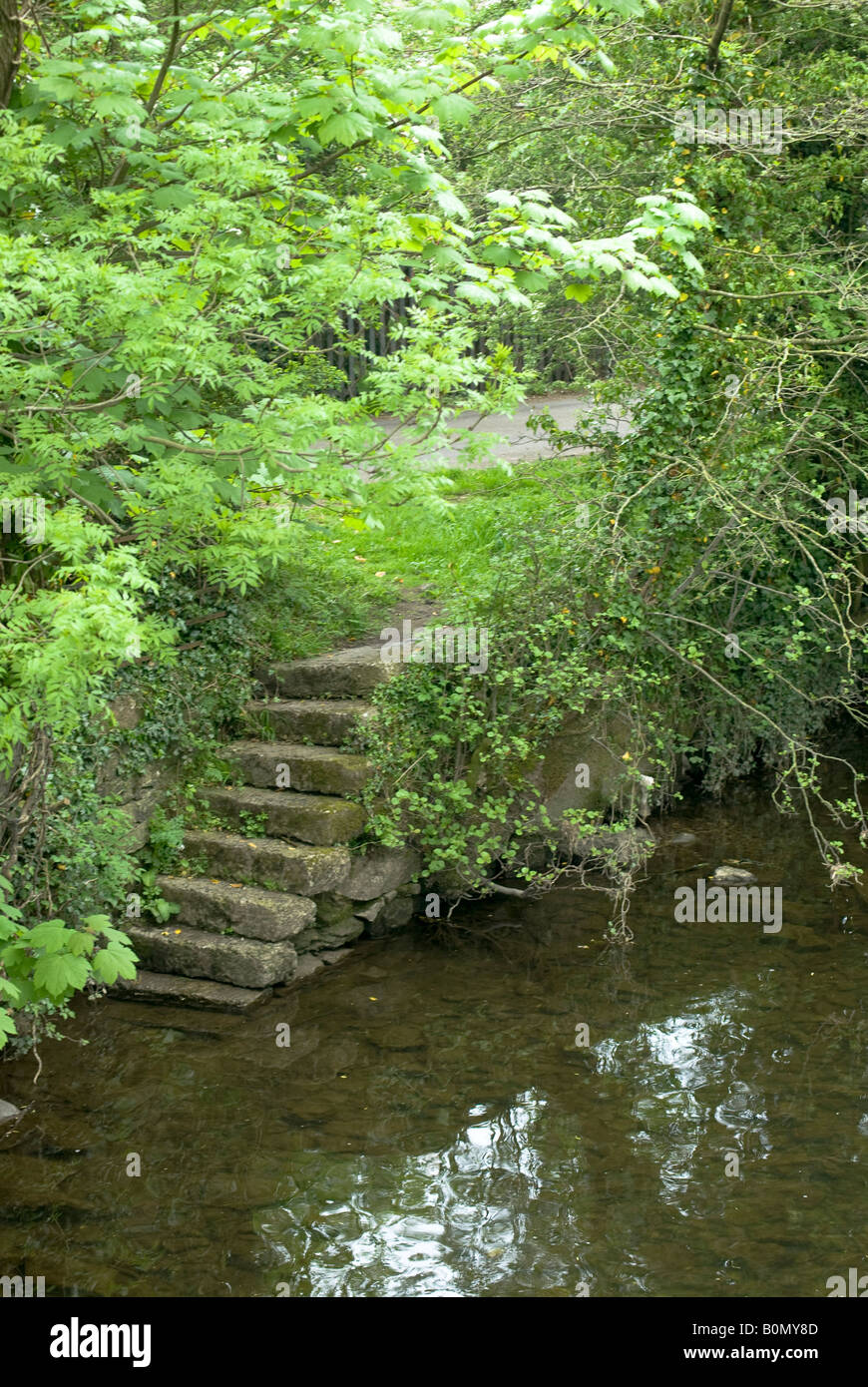 old stone steps leading down to river Stock Photo - Alamy