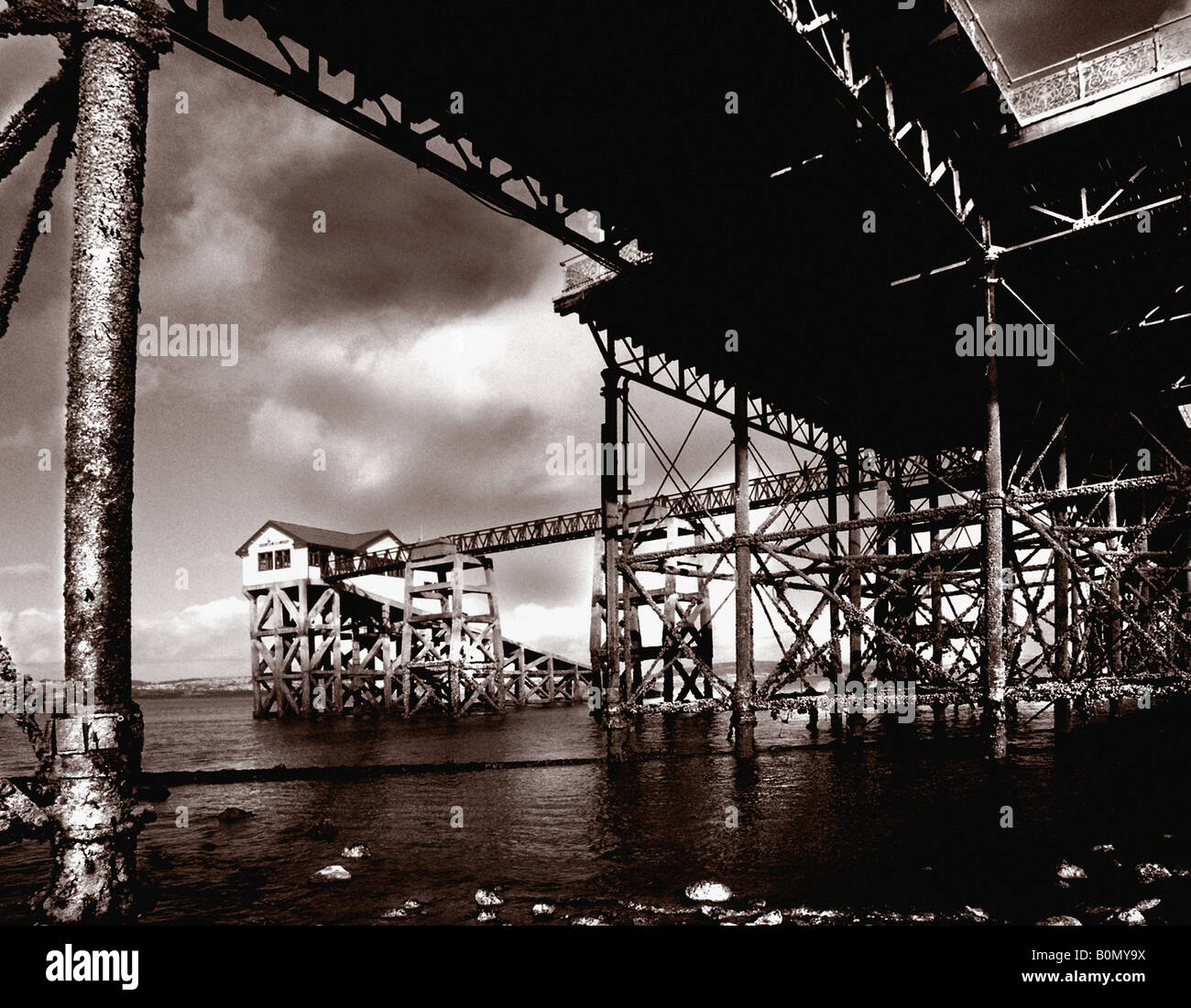 This is a photograph of the underside of the mumbles pier, with the ...