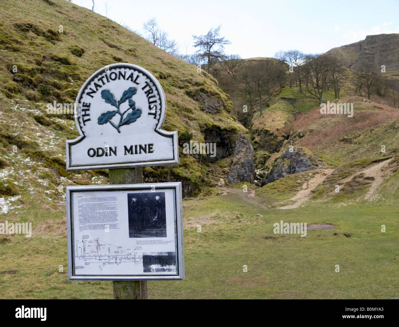 Entrance to the abandoned Odin lead mine, at the foot of Treak Cliff ...
