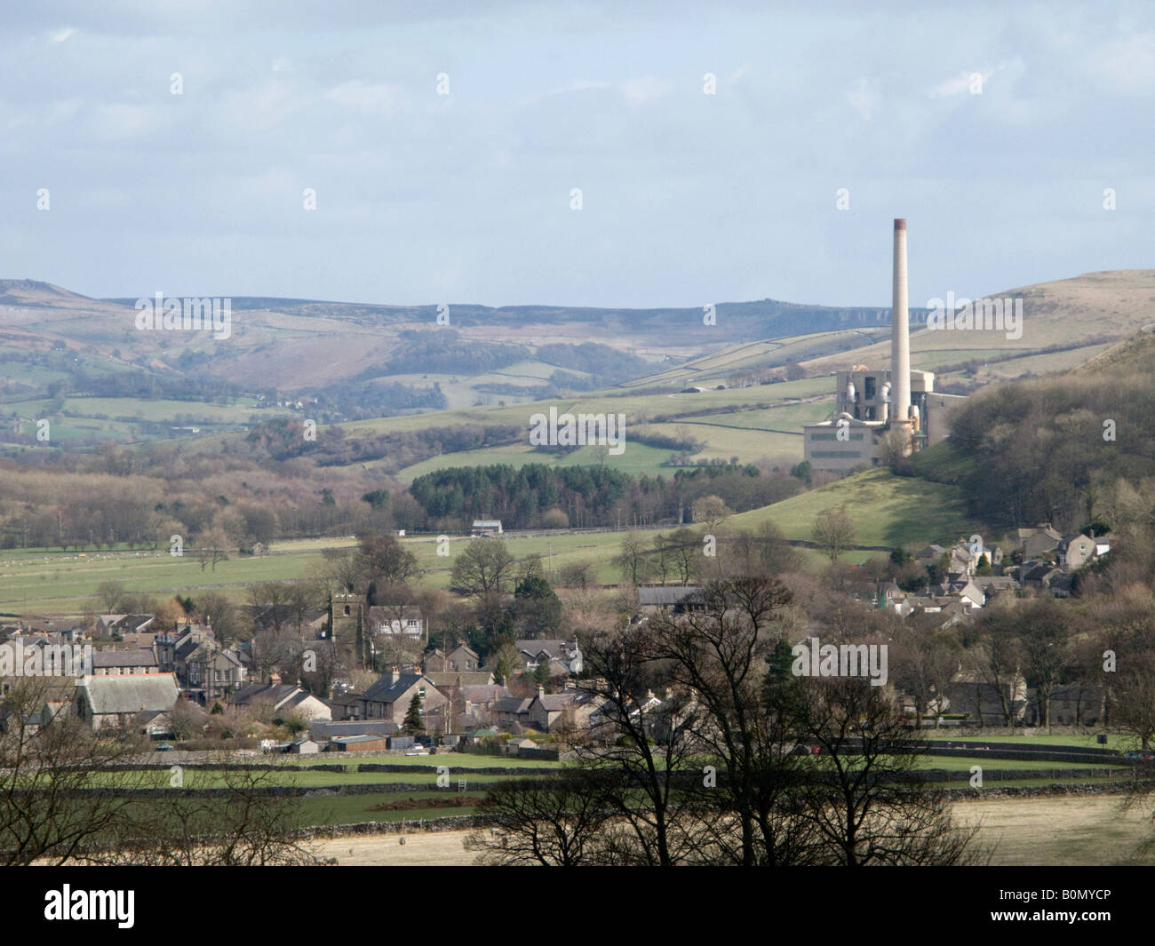 Hope village & cement colliery, as seen from near the Odin mine (foot ...