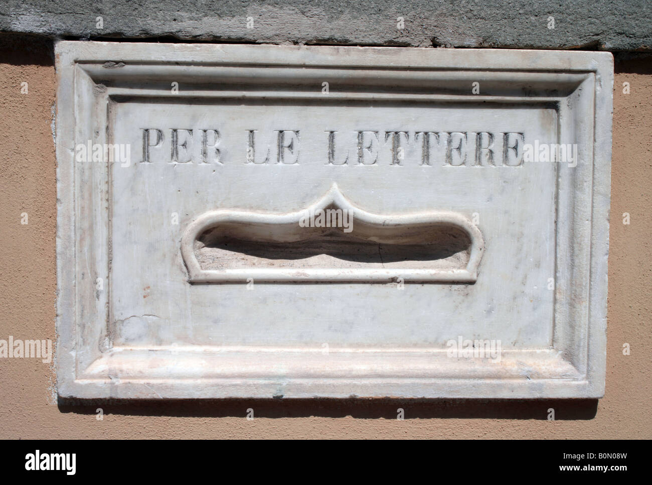 stone letter box in the medieval village of Monte Carlo Tuscany Italy ...