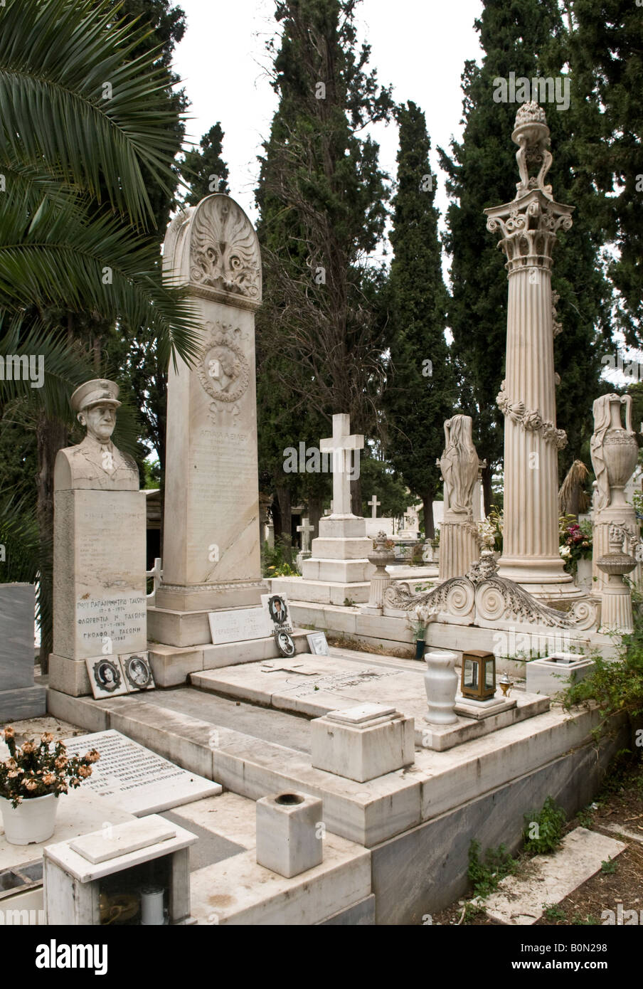 Marble grave stones and memorials in the Proto Nekrotafio First ...