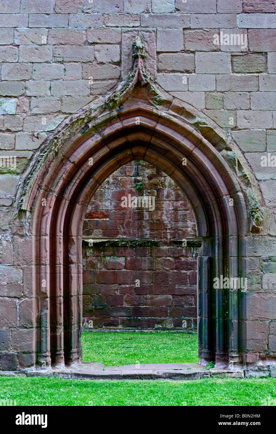 Ogee headed doorway. Furness Abbey, Cumbria, England, United Kingdom ...
