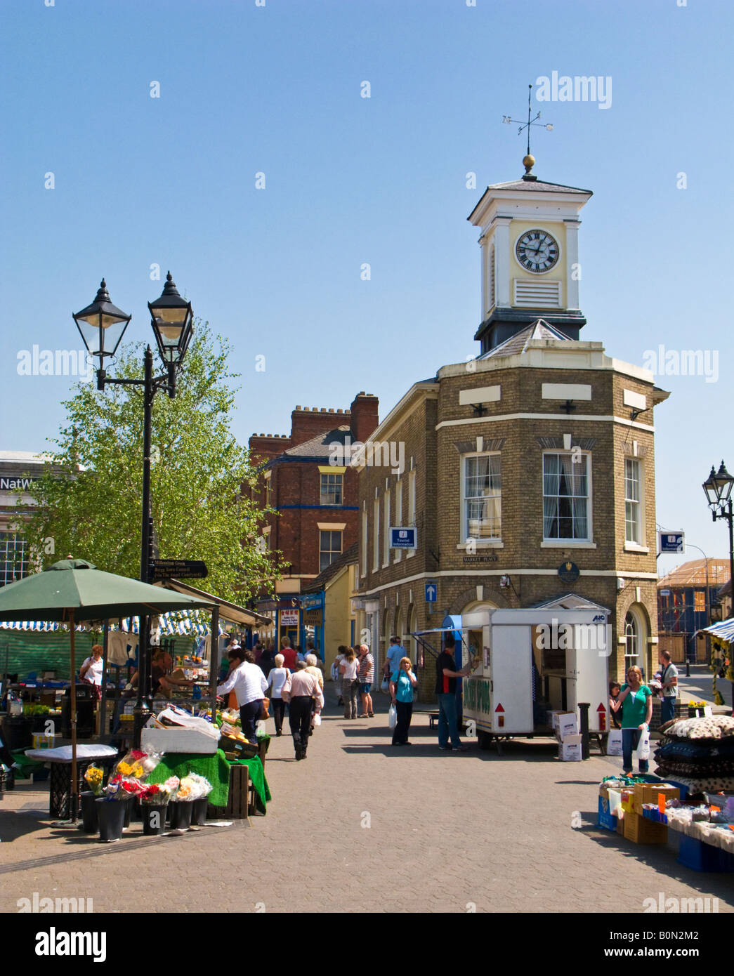 Brigg, North Lincolnshire, UK - Clock Tower in the Market Place with ...