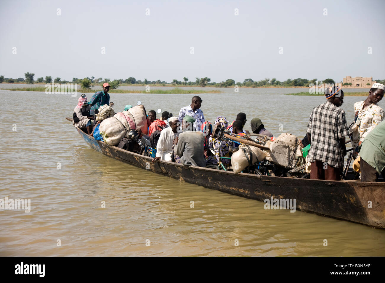 Passenger on Pirogue on the Niger river at Segou, Mali, West Africa ...