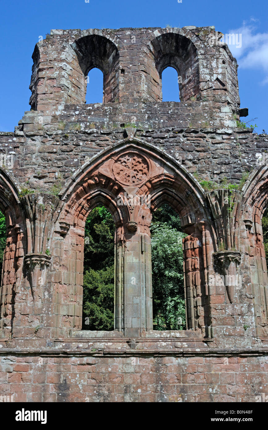 The East wall of the Chapter House. Furness Abbey, Cumbria, England ...