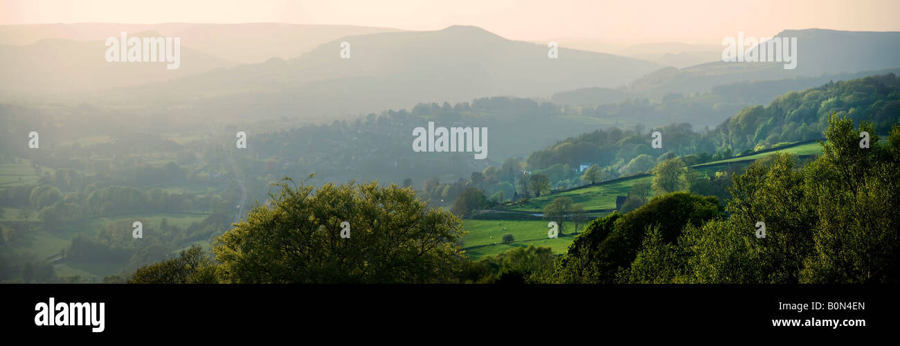 View over the Derwent valley derbyshire at sunset Stock Photo - Alamy