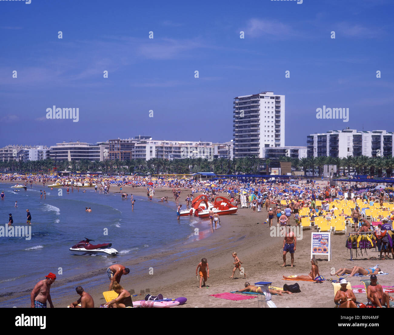 Costa Dorada Salou Beach scene Stock Photo - Alamy