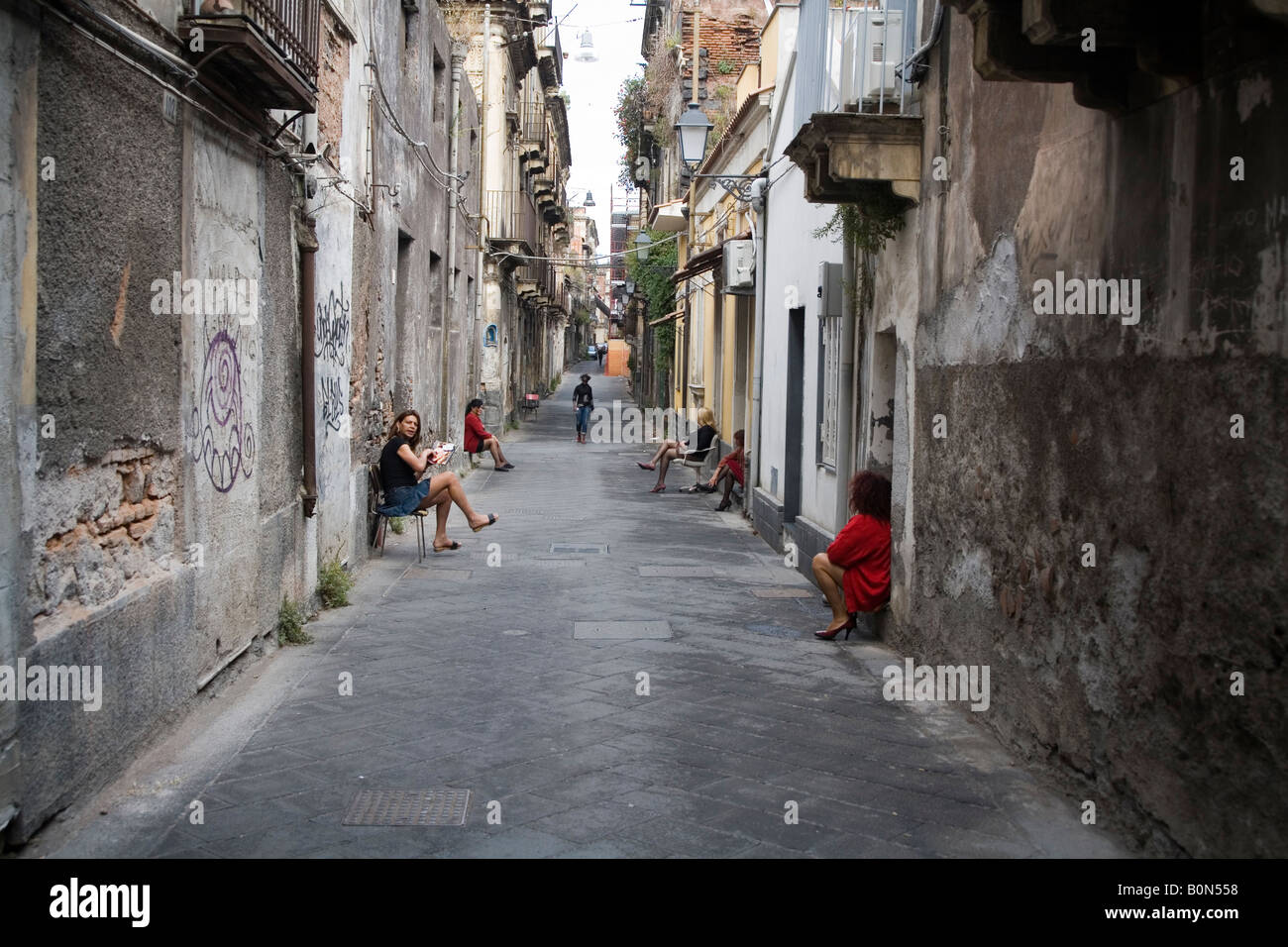 Red light district San Berillo Catania Sicily Italy Stock Photo - Alamy