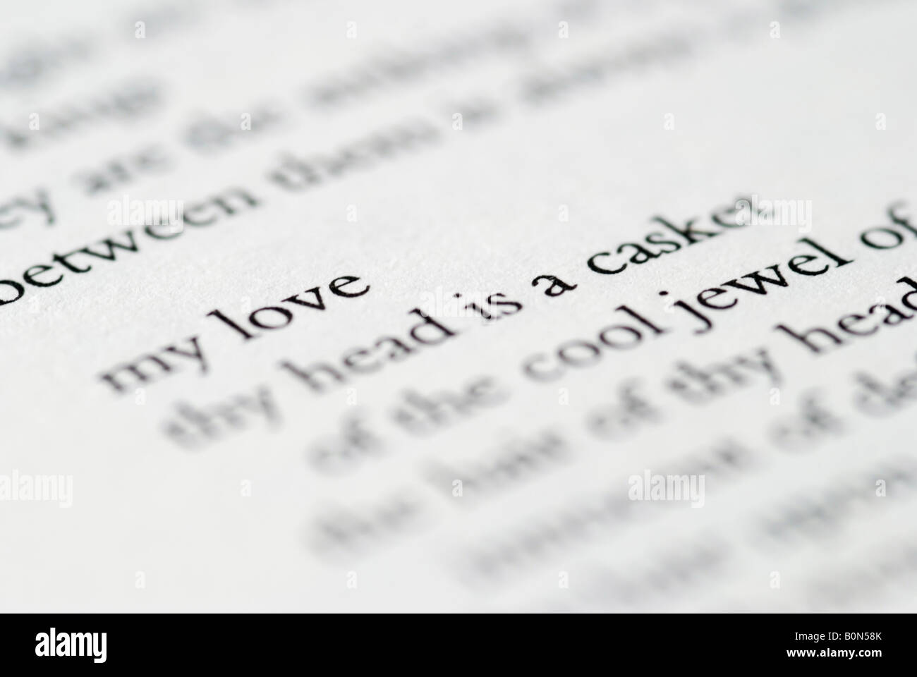 Close up of English love poem in book Stock Photo - Alamy