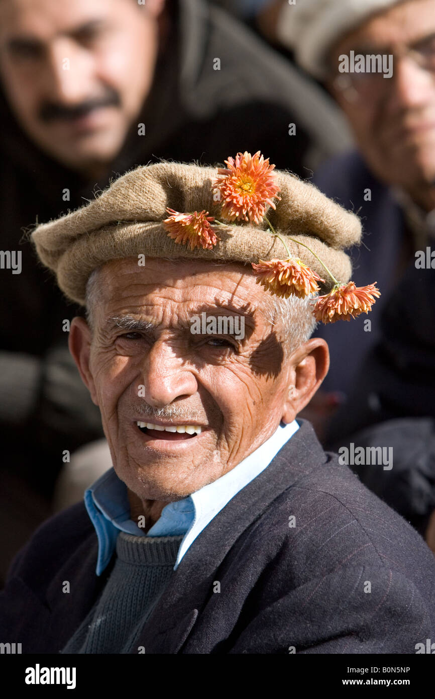 Man in mountain village of Altit in Hunza region of Karokoram Mountains ...