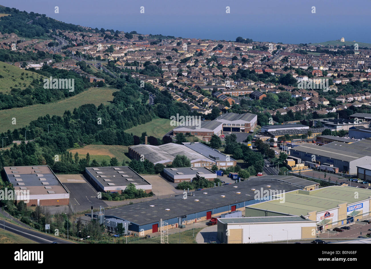 Aerial view of Folkestone Kent England UK Stock Photo - Alamy