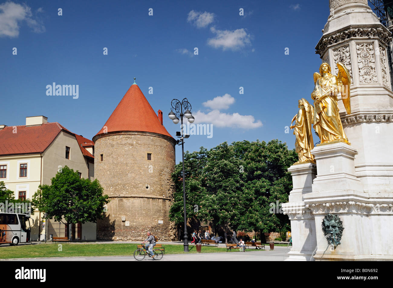 Golden Statues of Angels and Old Fortifications in the Medieval Old ...