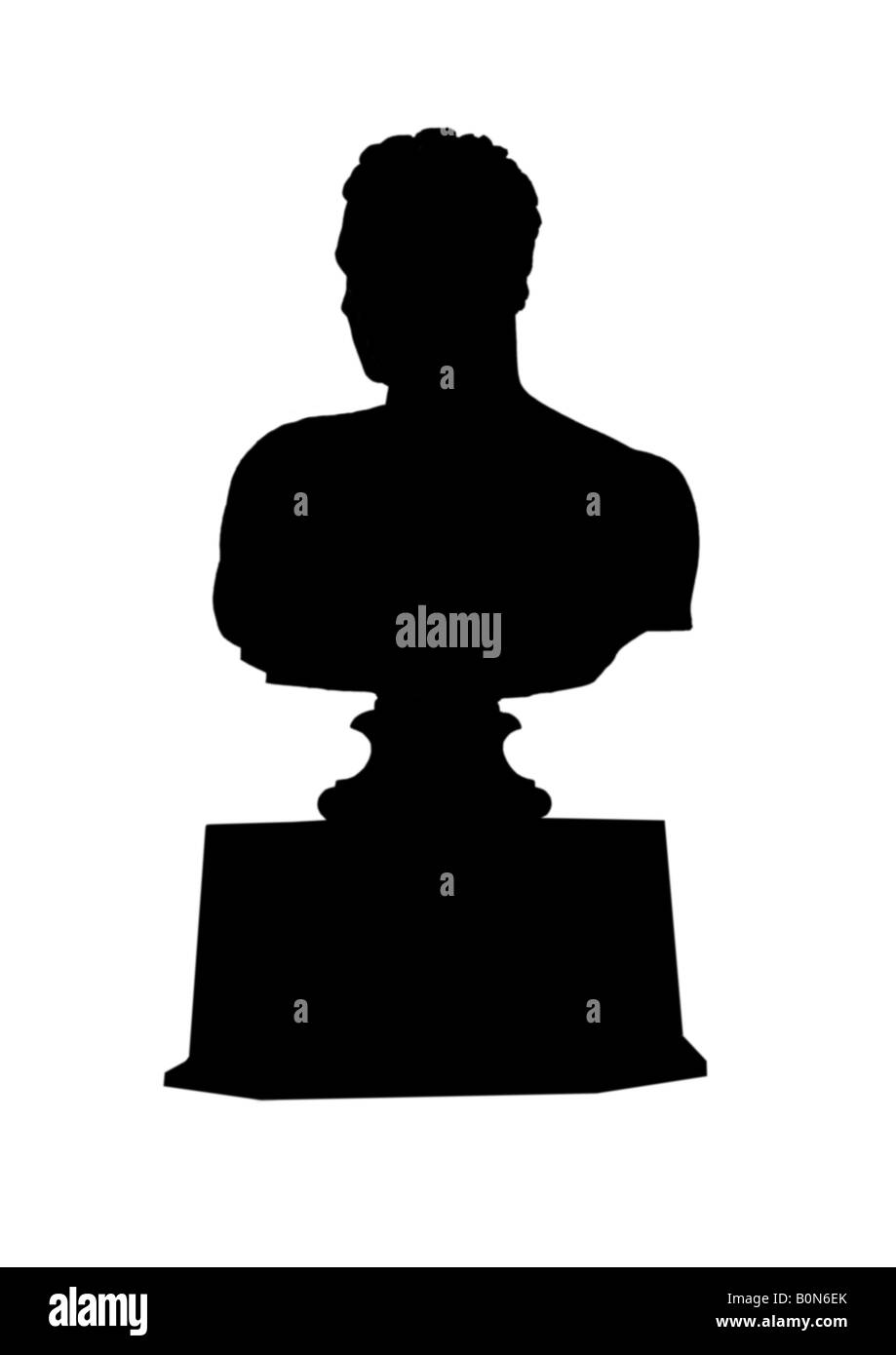Silhouette of a statue (bust) on a plinth Stock Photo - Alamy