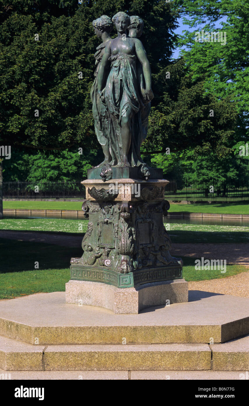 Statue of three women at Hampton Court East Molesey Surrey England UK ...