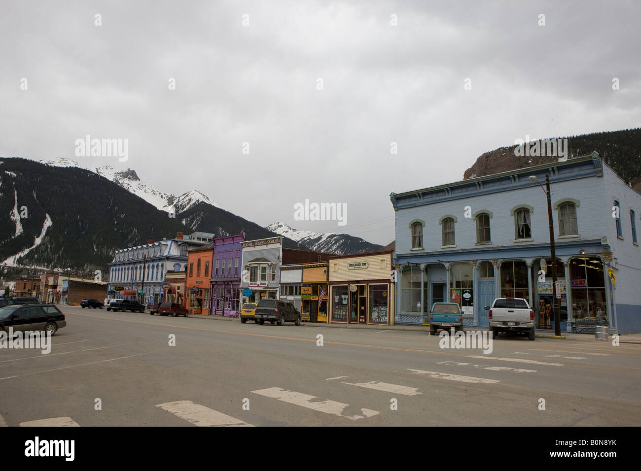Main Street (US Hwy 550) of Silverton Colorado a former silver mining ...