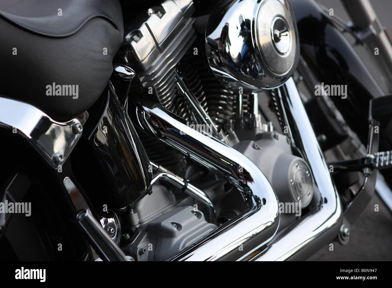 Motorcycle engine close-up Stock Photo - Alamy