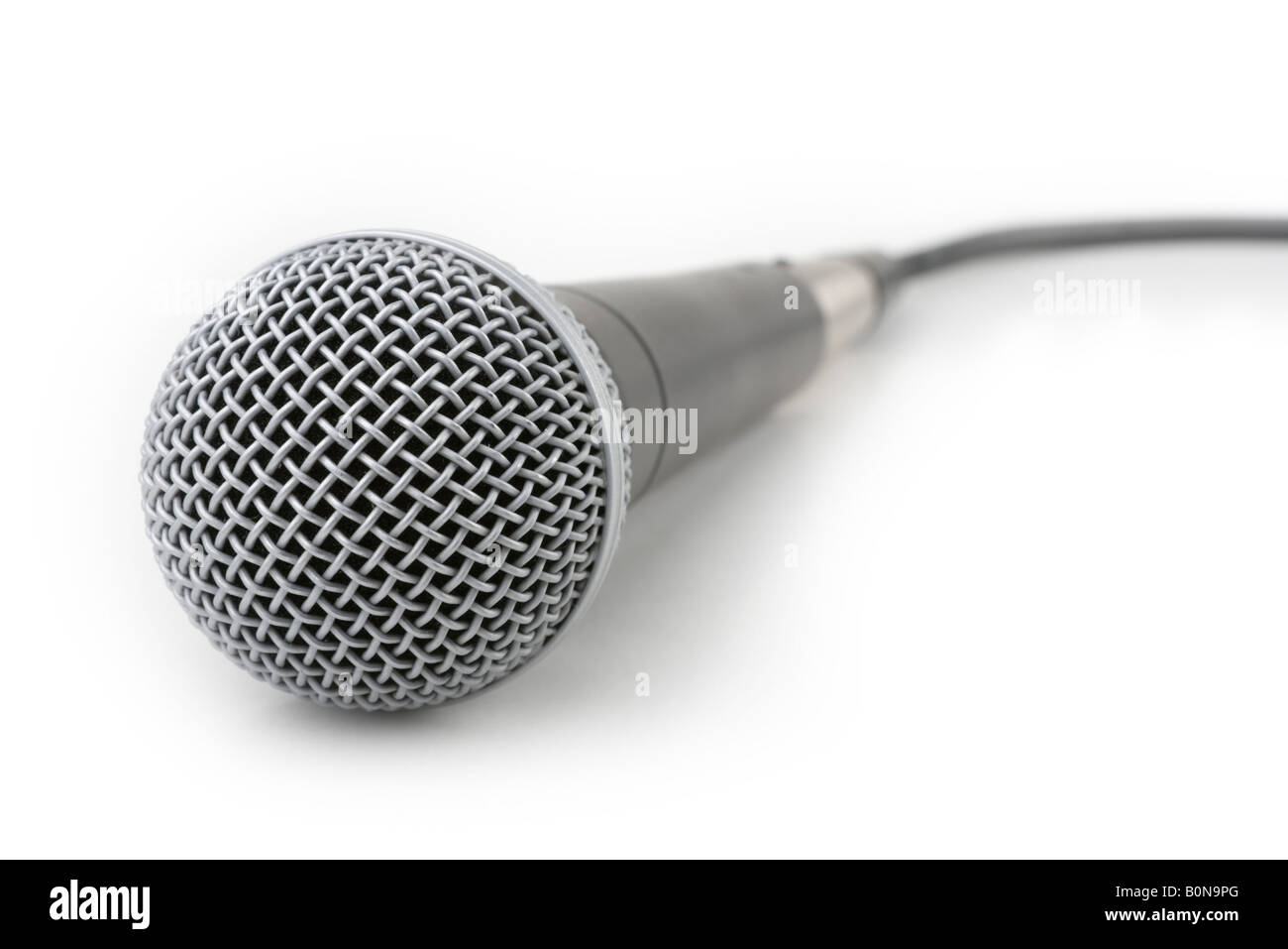 Professional microphone with a cable connected Stock Photo - Alamy
