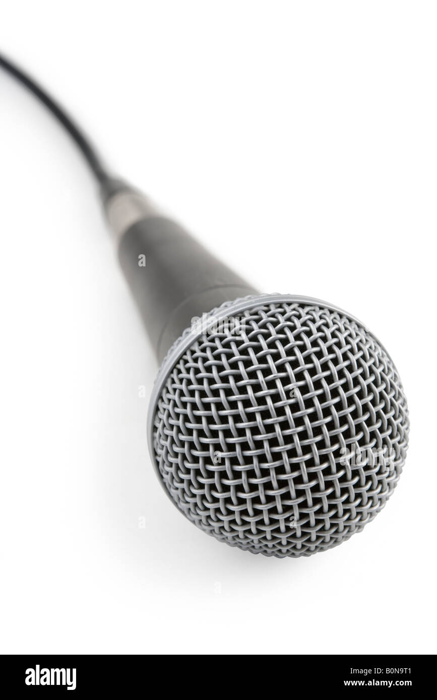 Microphone over white background Stock Photo - Alamy
